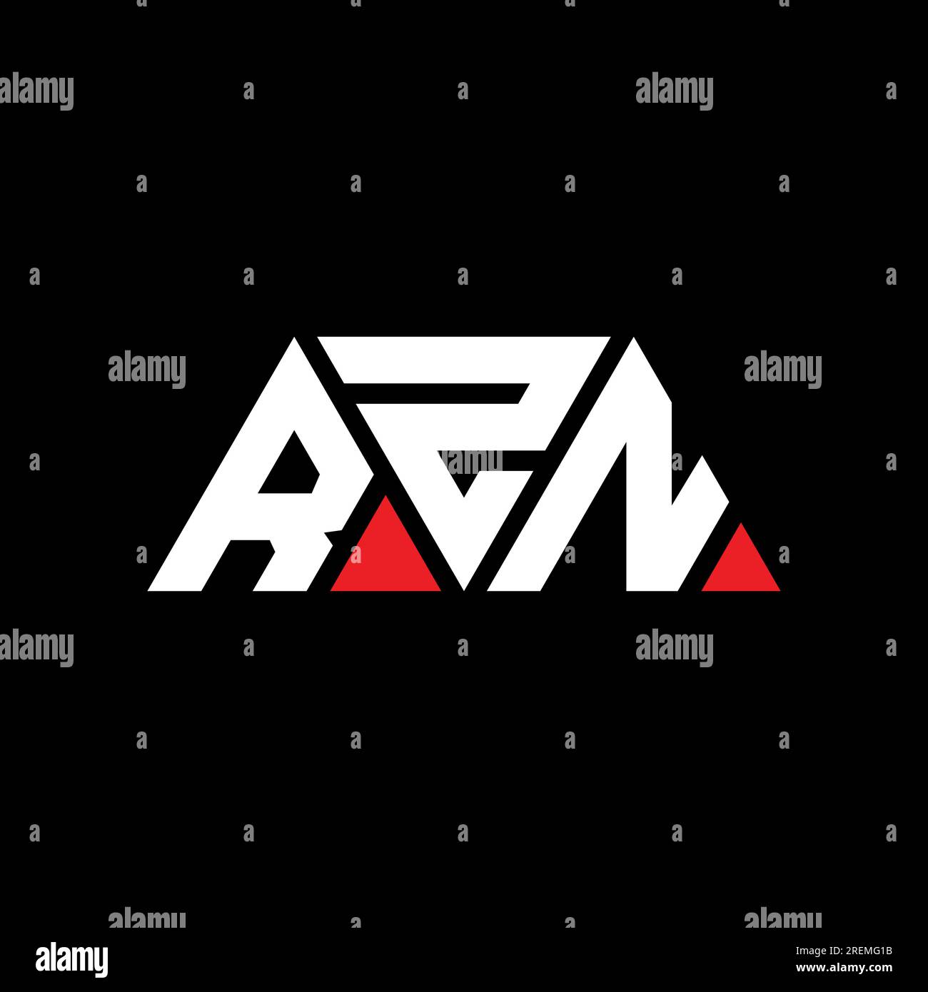 RZN triangle letter logo design with triangle shape. RZN triangle logo ...