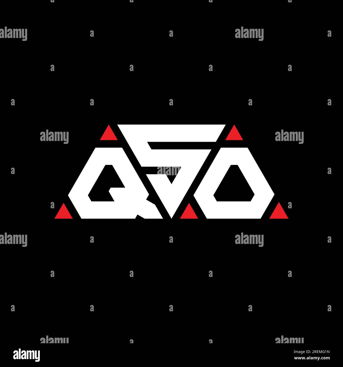 QSO triangle letter logo design with triangle shape. QSO triangle logo ...