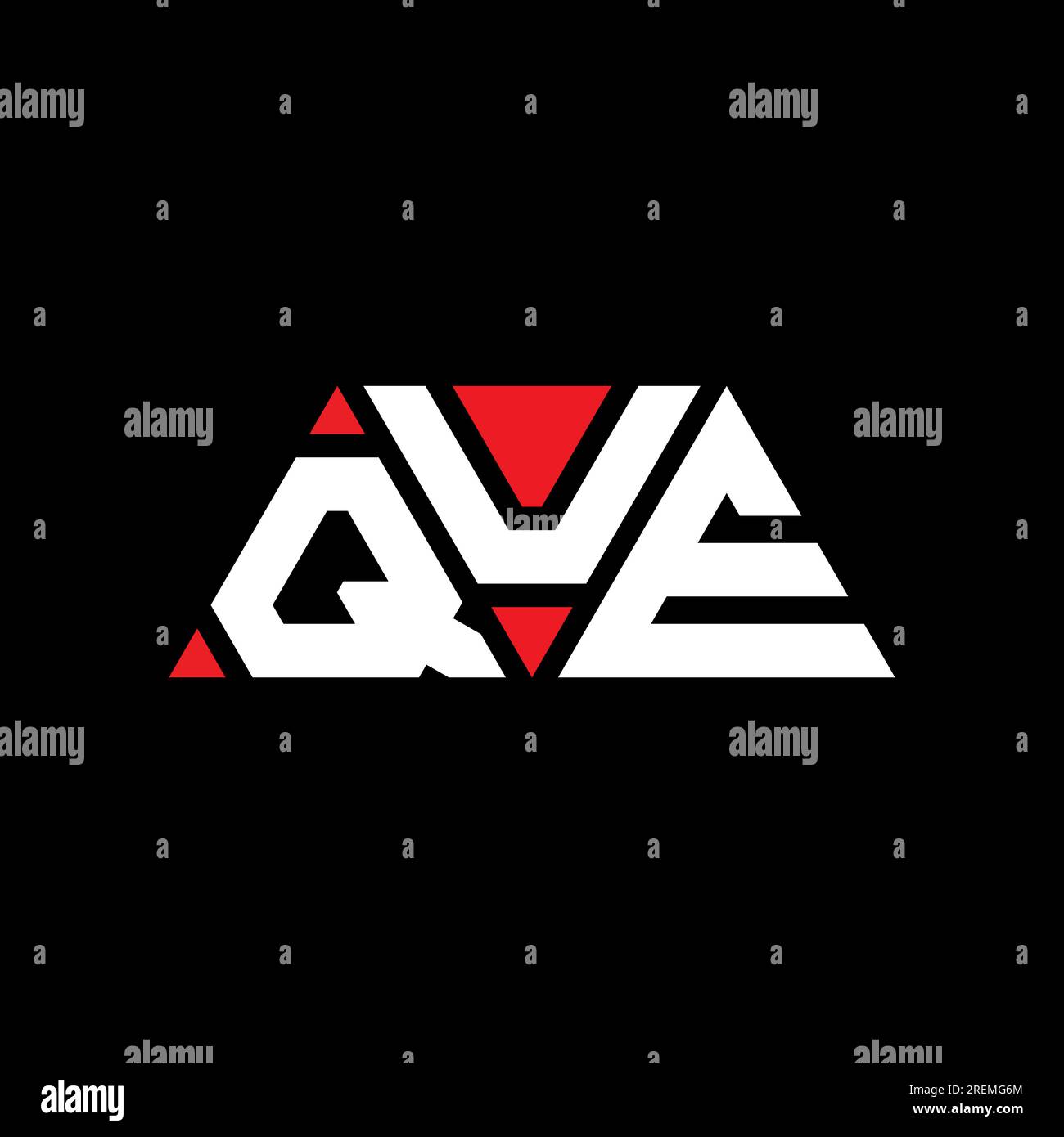 QUE triangle letter logo design with triangle shape. QUE triangle logo ...