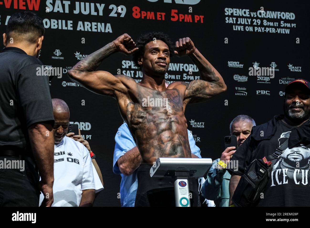 Las Vegas, Nevada, USA. 14th July, 2023. WBC, WBA & IBF champion Errol ...