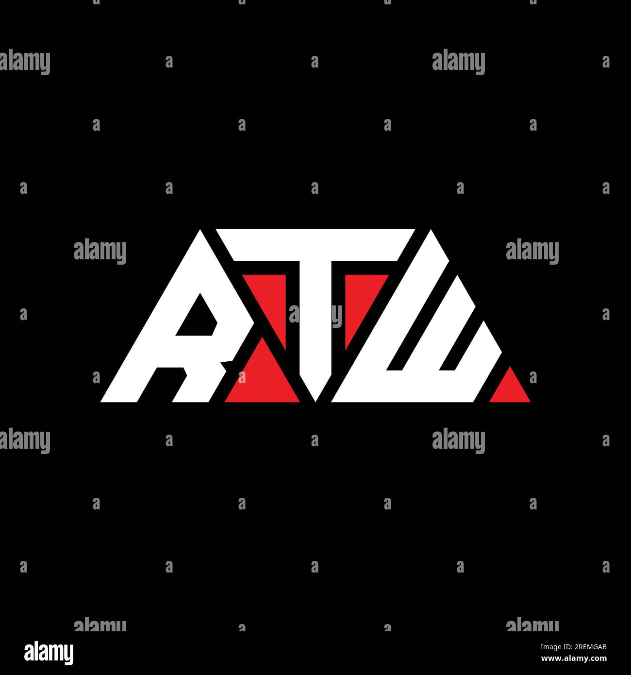 RTW triangle letter logo design with triangle shape. RTW triangle logo ...