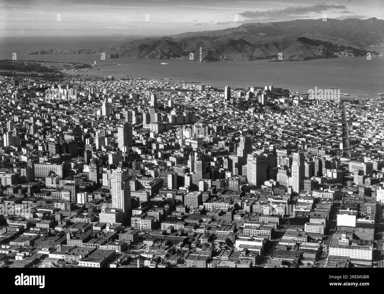 San Francisco, California: 1934 View from over San Francisco of the ...