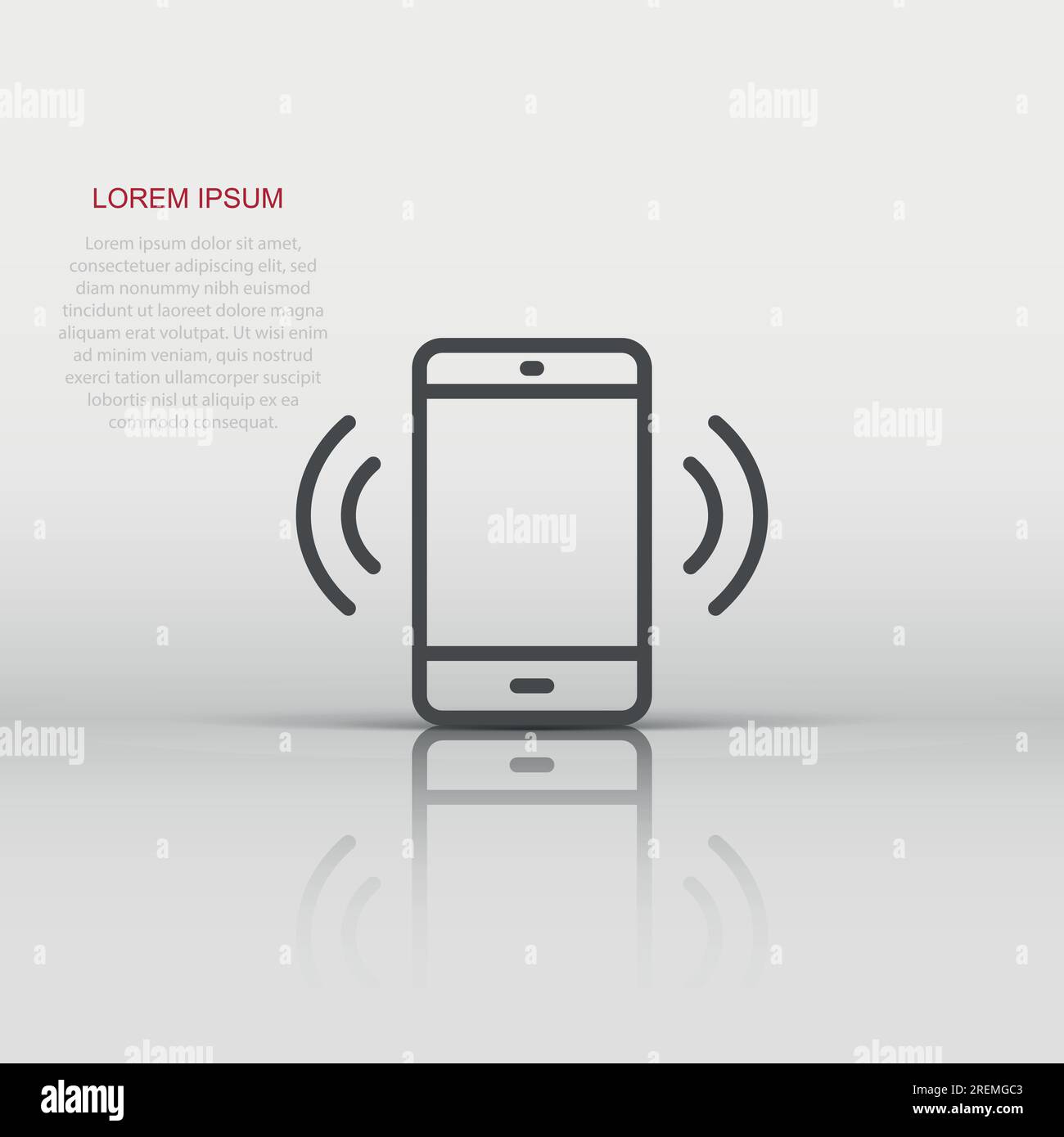 Smartphone blank screen icon in flat style. Mobile phone vector ...
