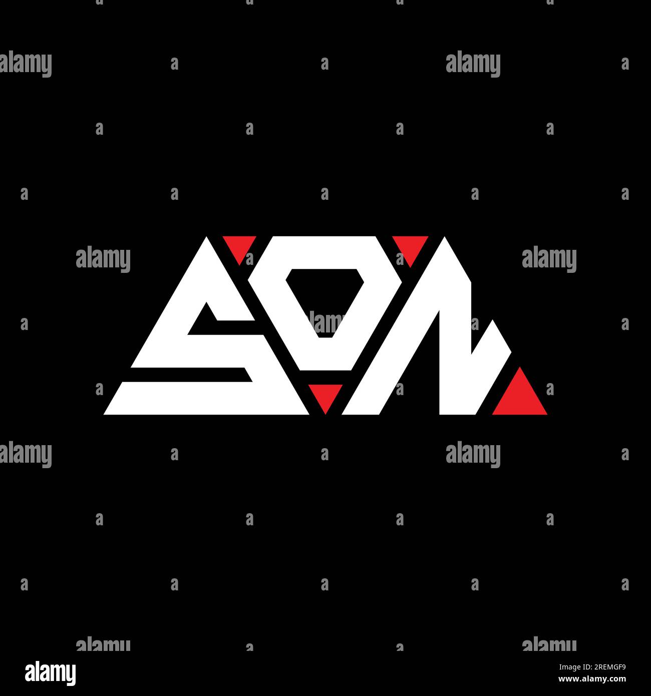 SON triangle letter logo design with triangle shape. SON triangle logo ...