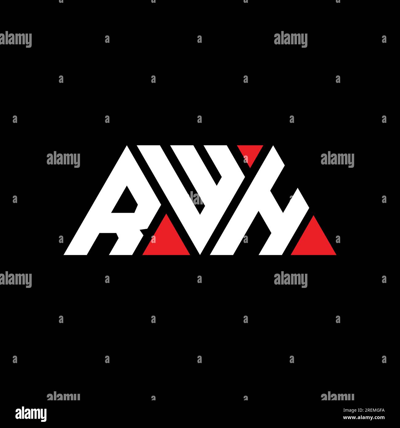 RWH triangle letter logo design with triangle shape. RWH triangle logo ...