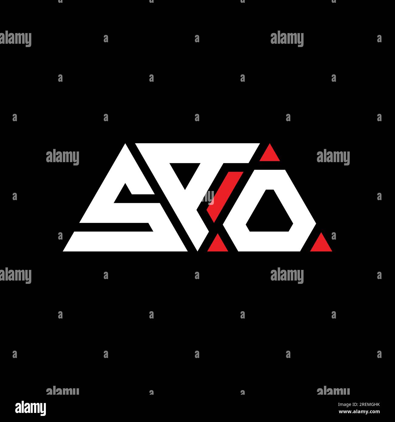 SAO triangle letter logo design with triangle shape. SAO triangle logo ...