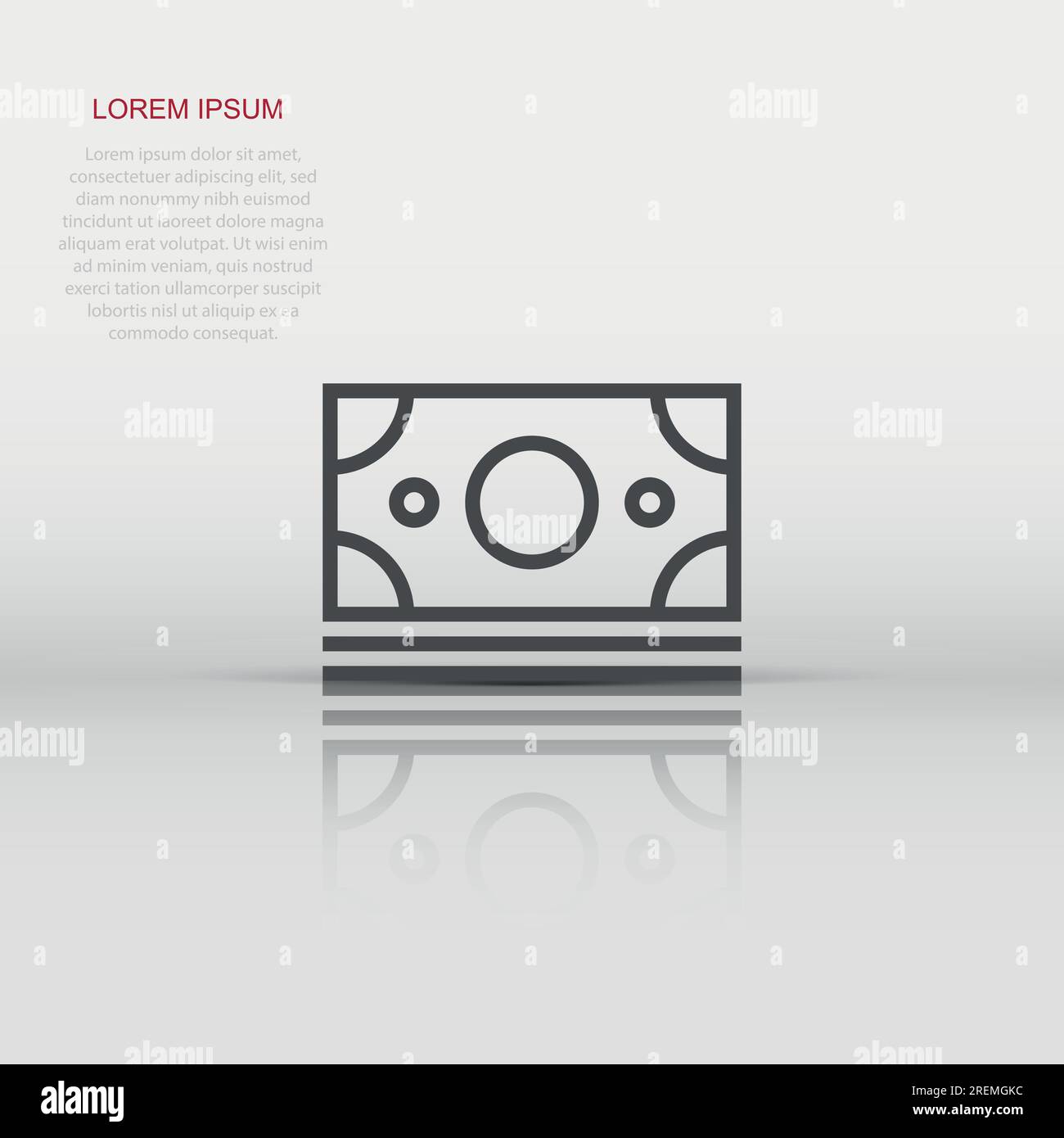 Dollar currency banknote icon in flat style. Dollar cash vector ...