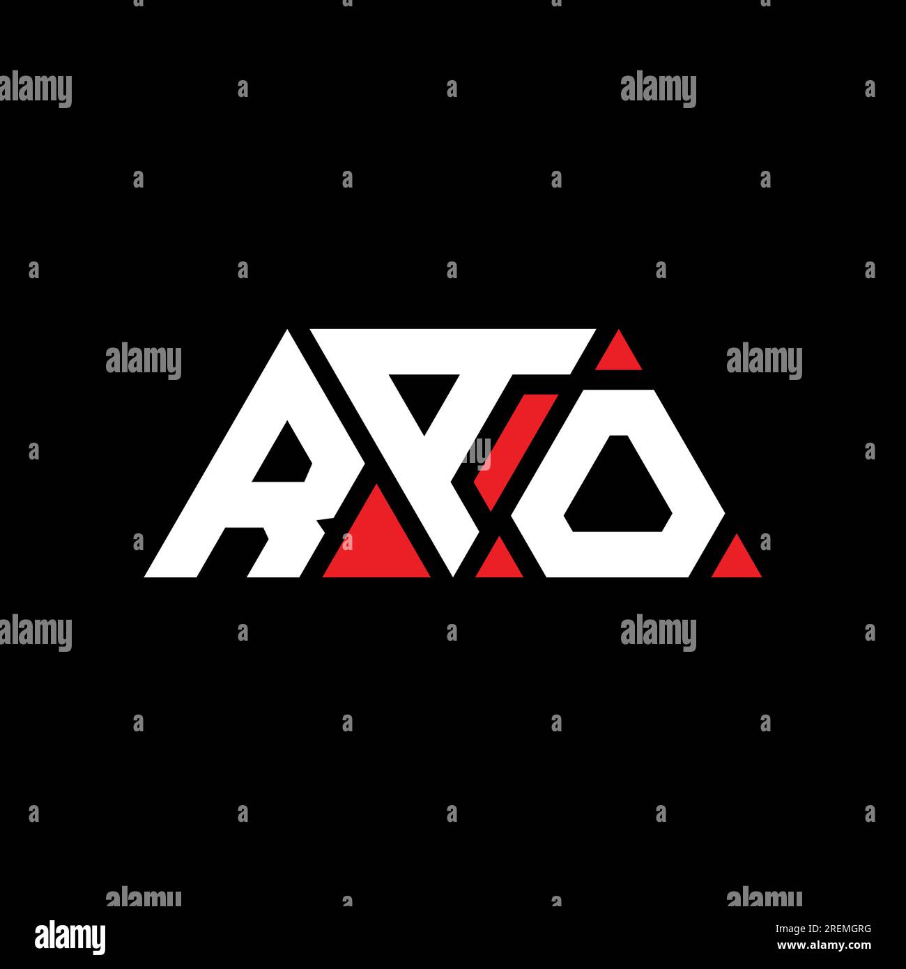 RAO triangle letter logo design with triangle shape. RAO triangle logo ...