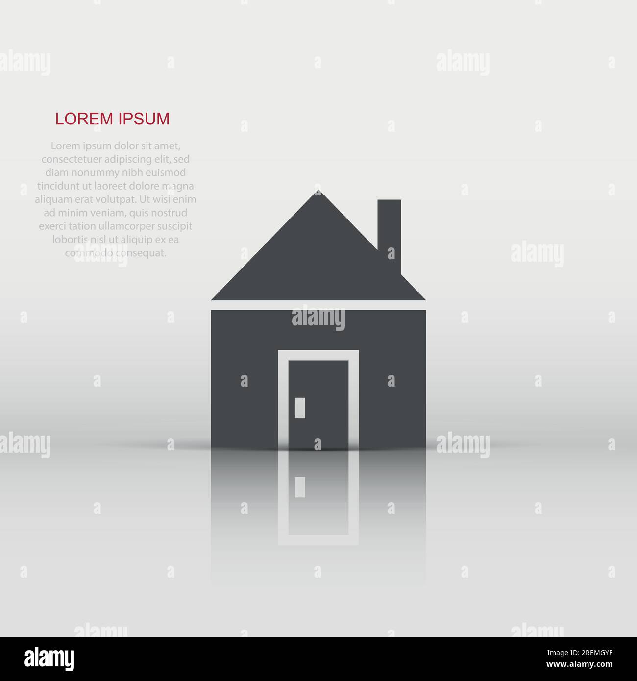 Building icon in flat style. Home vector illustration on white isolated ...