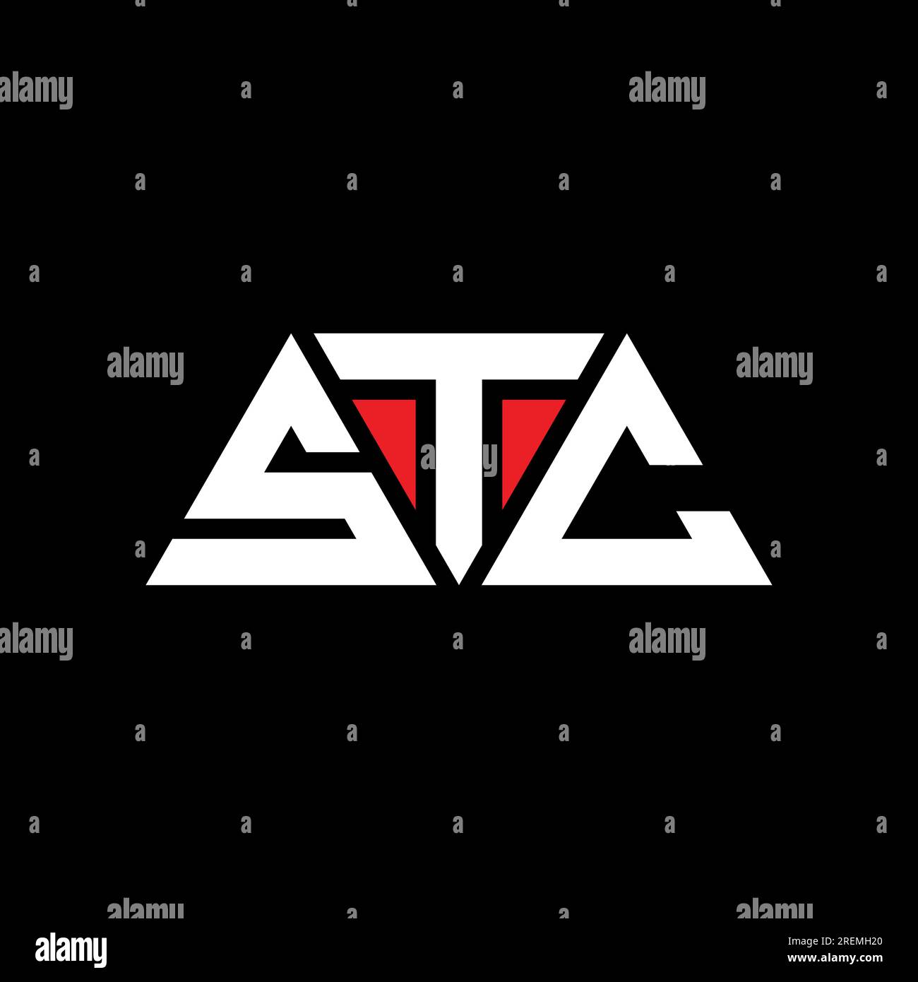 STC triangle letter logo design with triangle shape. STC triangle logo ...