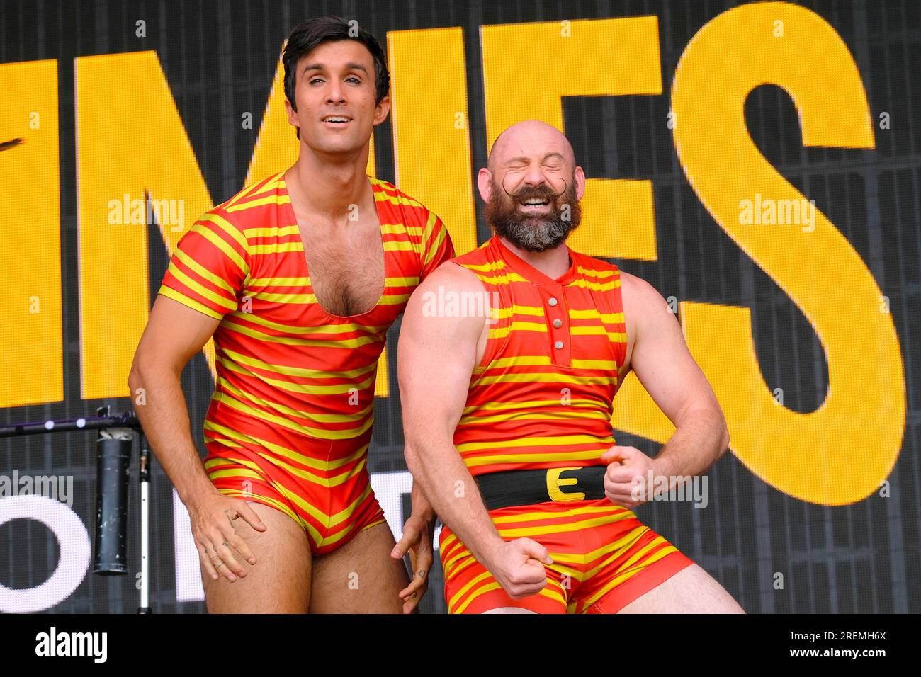 Lulworth, UK. 28th July, 2023. l-r Jack Coleman and Jamie Bretman ...