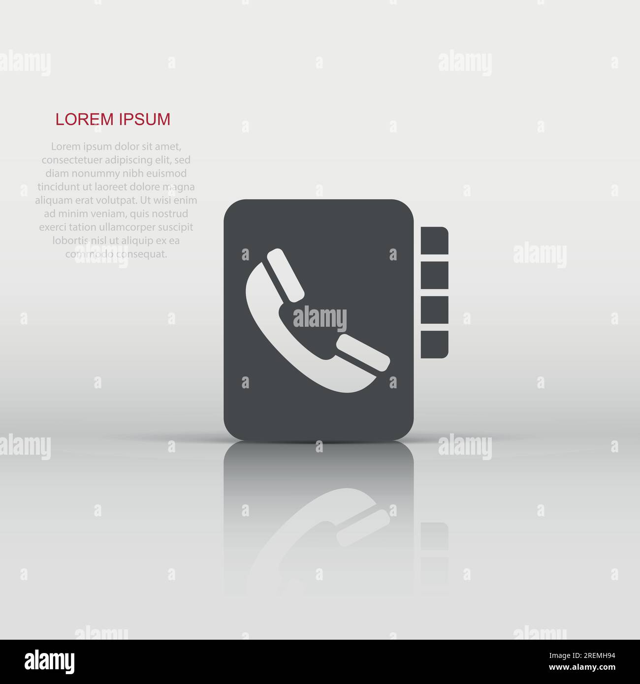 Address phone book icon in flat style. Telephone notebook vector ...