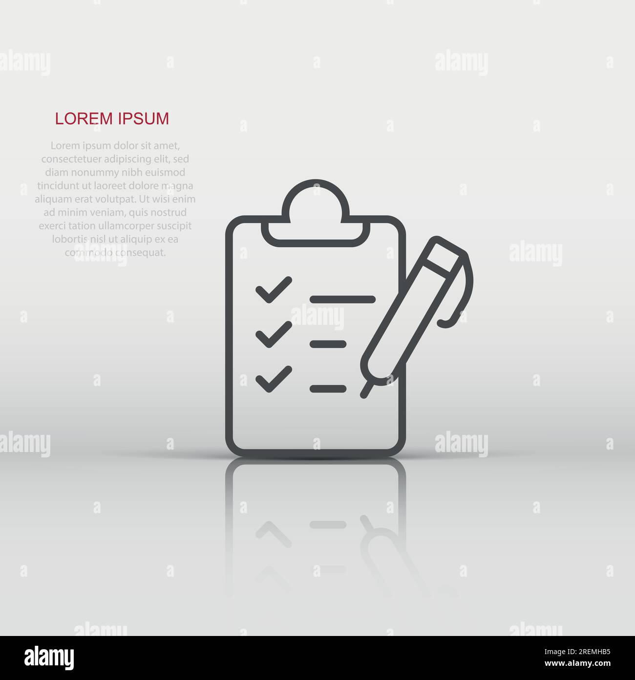 To do list icon in flat style. Document checklist vector illustration ...