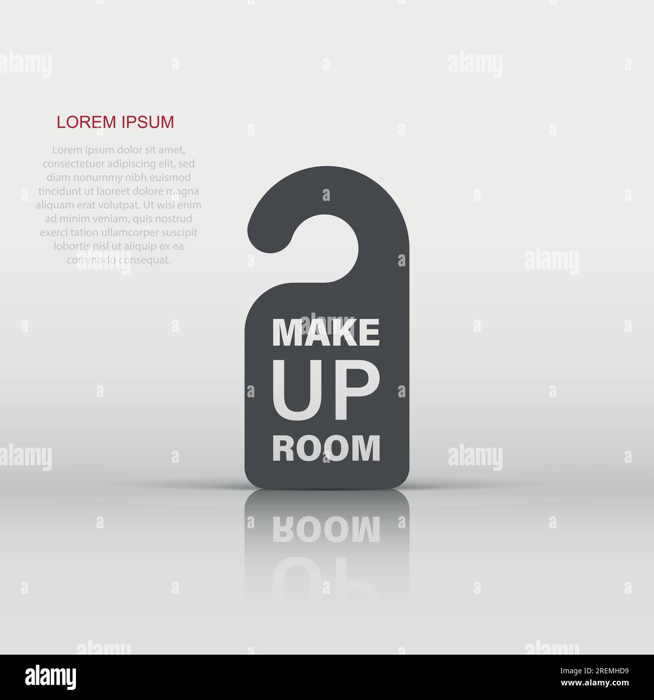 Make up room hotel sign icon in flat style. Inn vector illustration on ...