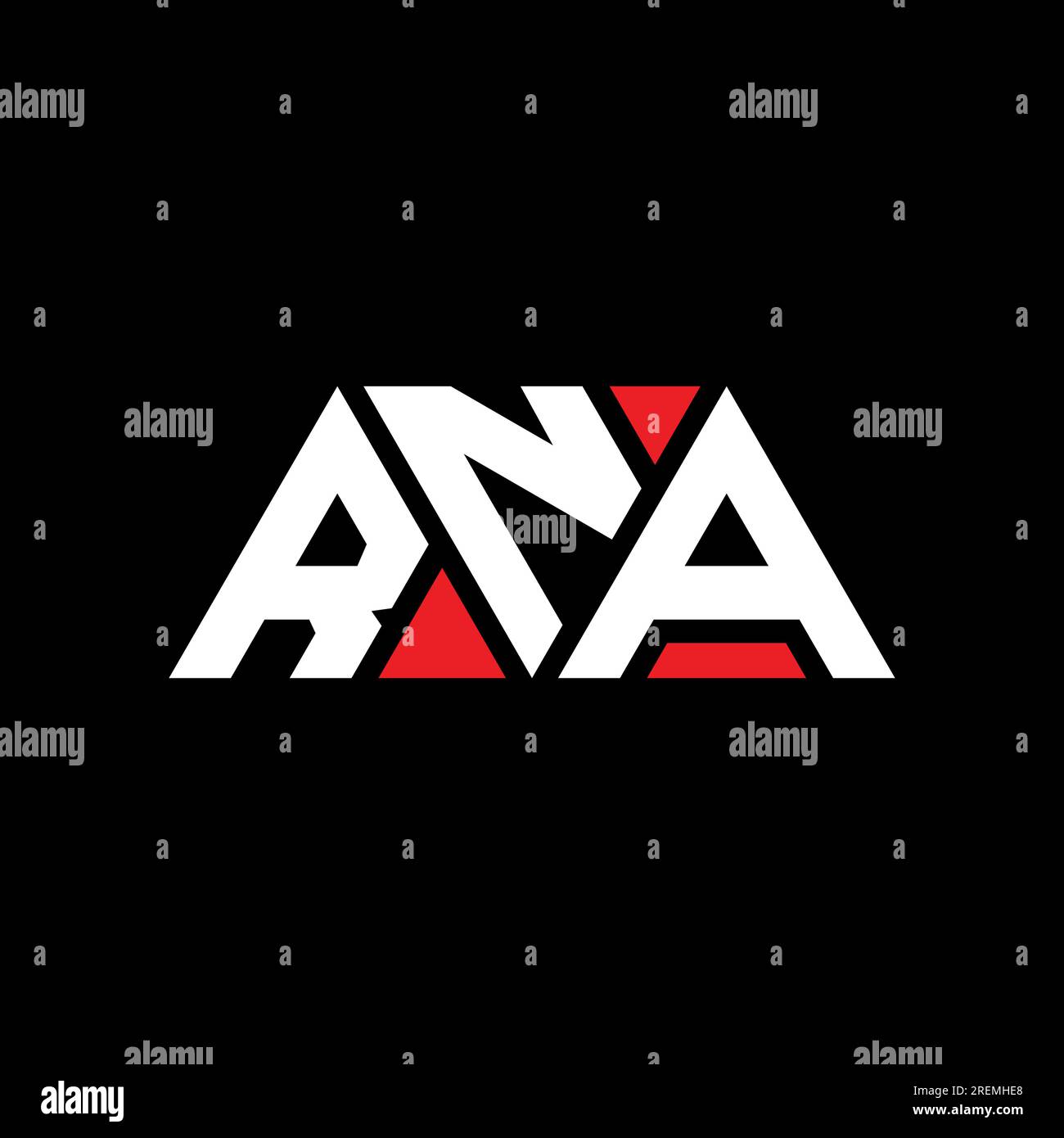 RNA triangle letter logo design with triangle shape. RNA triangle logo ...