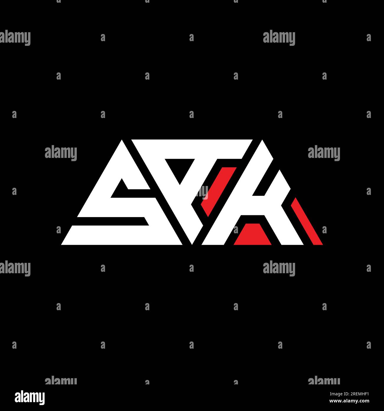 SAK triangle letter logo design with triangle shape. SAK triangle logo ...