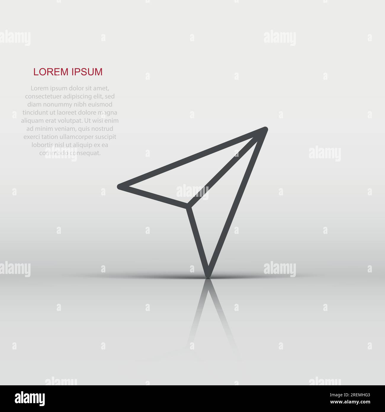 Paper plane icon in flat style. Sent message vector illustration on ...