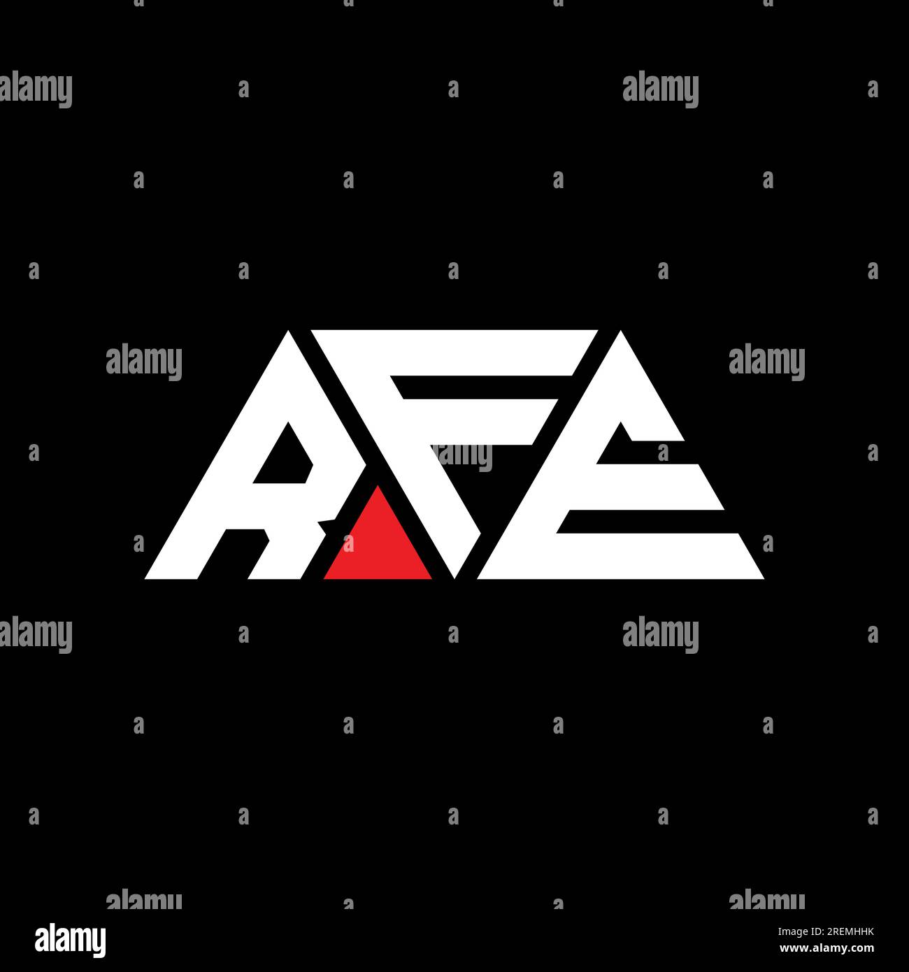 RFE triangle letter logo design with triangle shape. RFE triangle logo ...