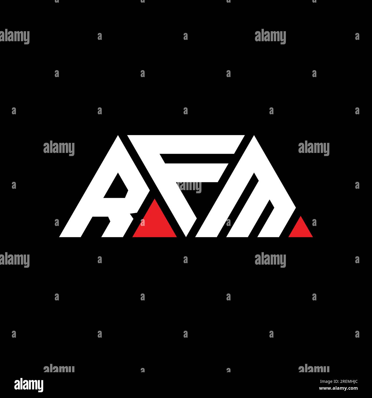 RFM triangle letter logo design with triangle shape. RFM triangle logo ...
