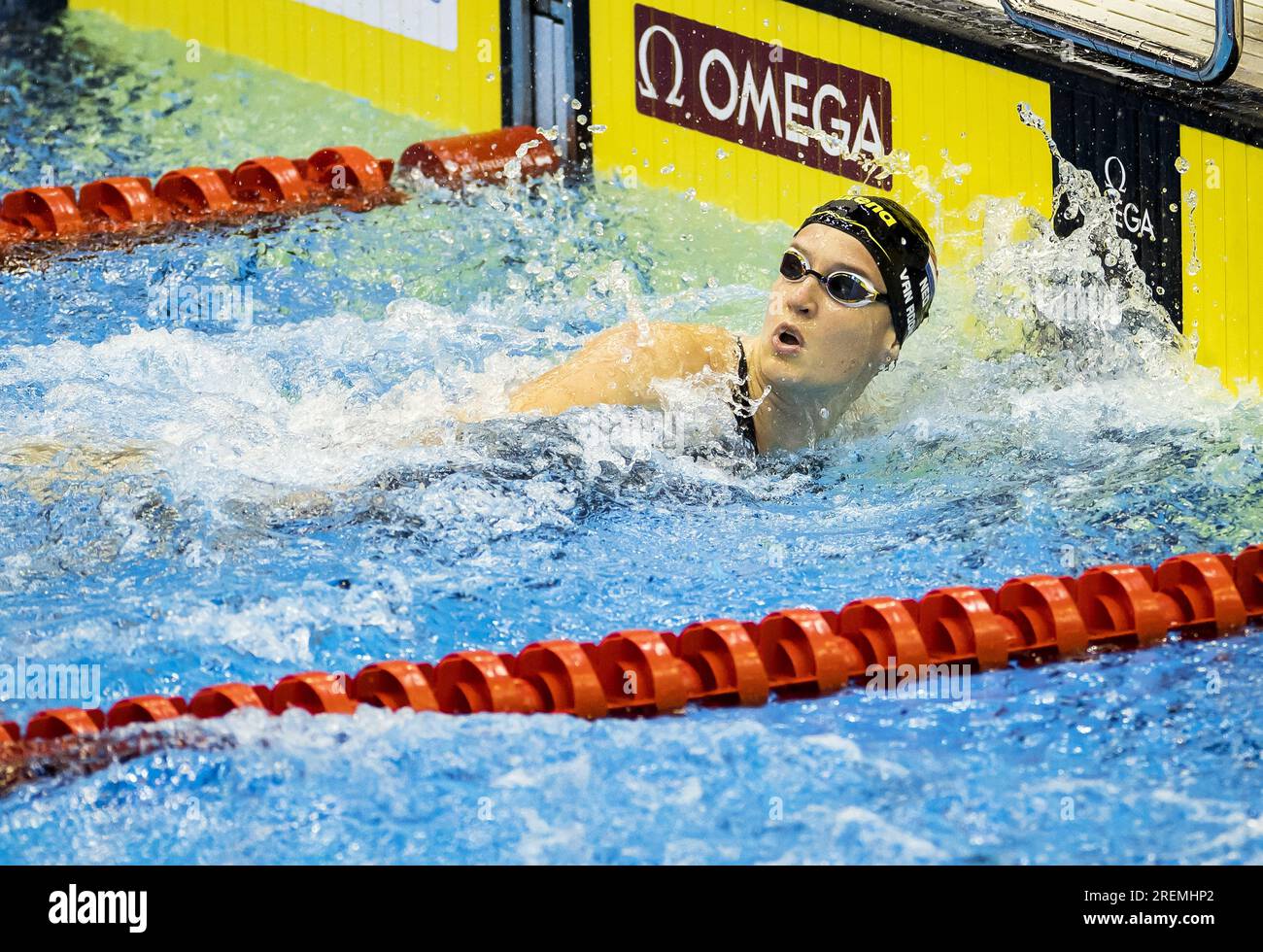 FUKUOKA - Valerie van Roon in action in the 50 free during the seventh ...