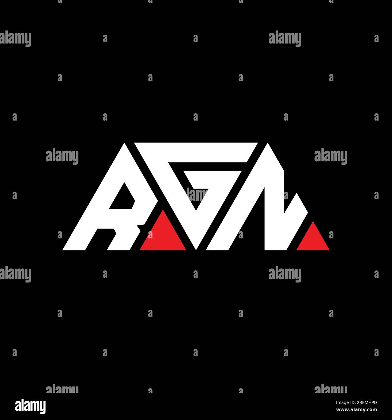 RGN triangle letter logo design with triangle shape. RGN triangle logo ...