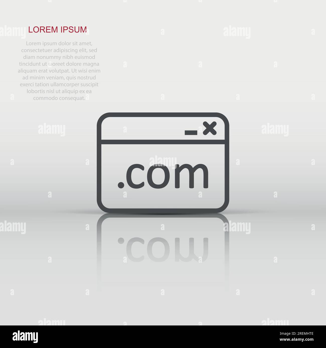 Website domain icon in flat style. Com internet address vector ...