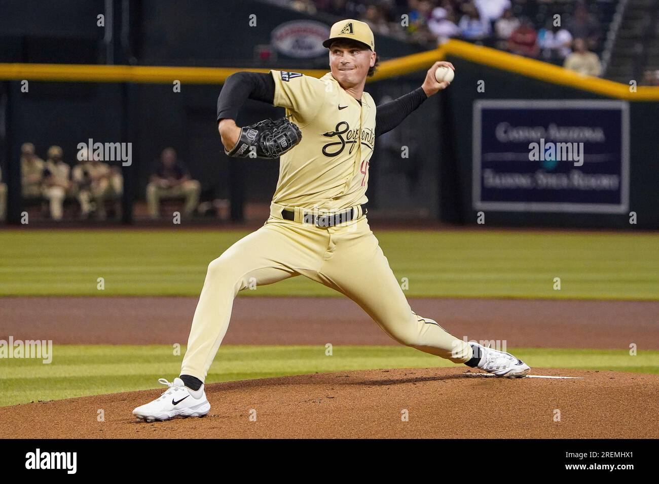 Arizona Diamondbacks pitcher Tommy Henry throws against the Seattle ...
