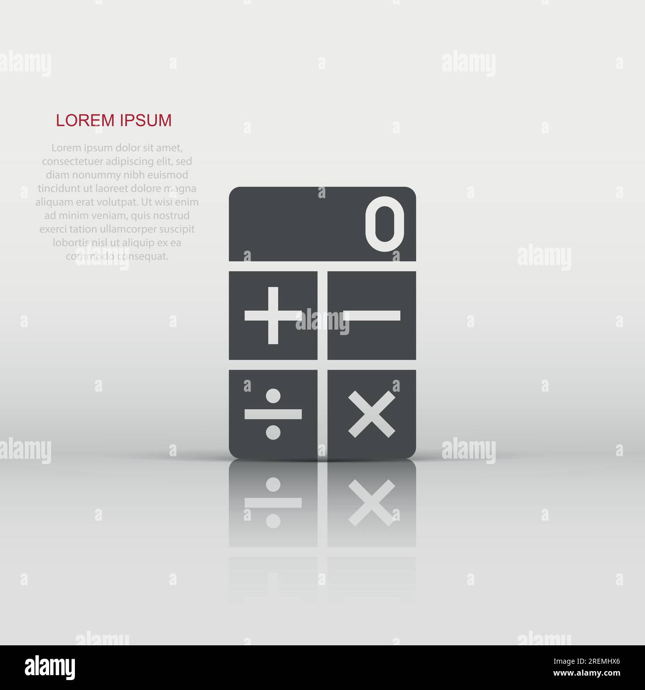 Calculator icon in flat style. Calculate vector illustration on white isolated background ...