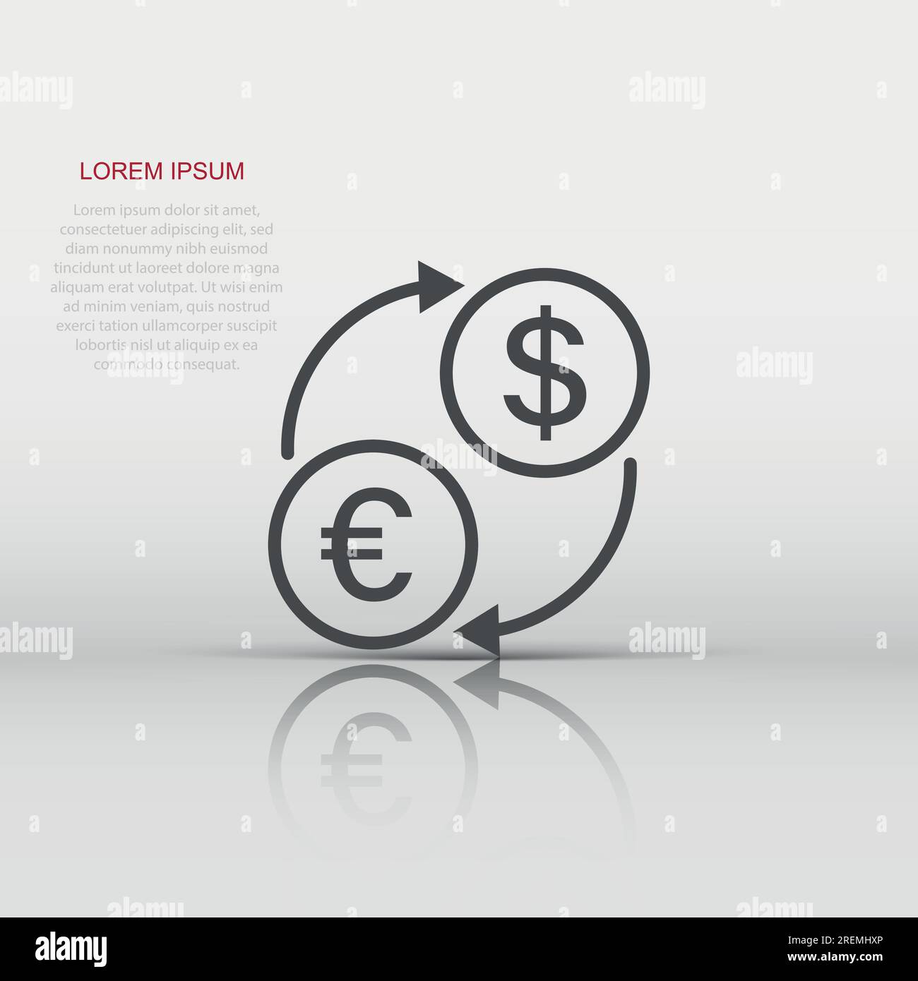 Currency exchange icon in flat style. Dollar euro transfer vector ...