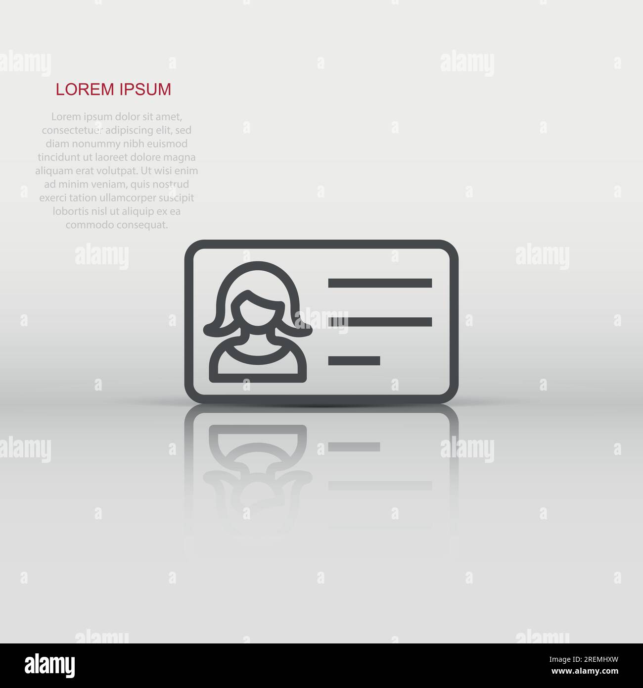 Women id card icon in flat style. Identity tag vector illustration on ...