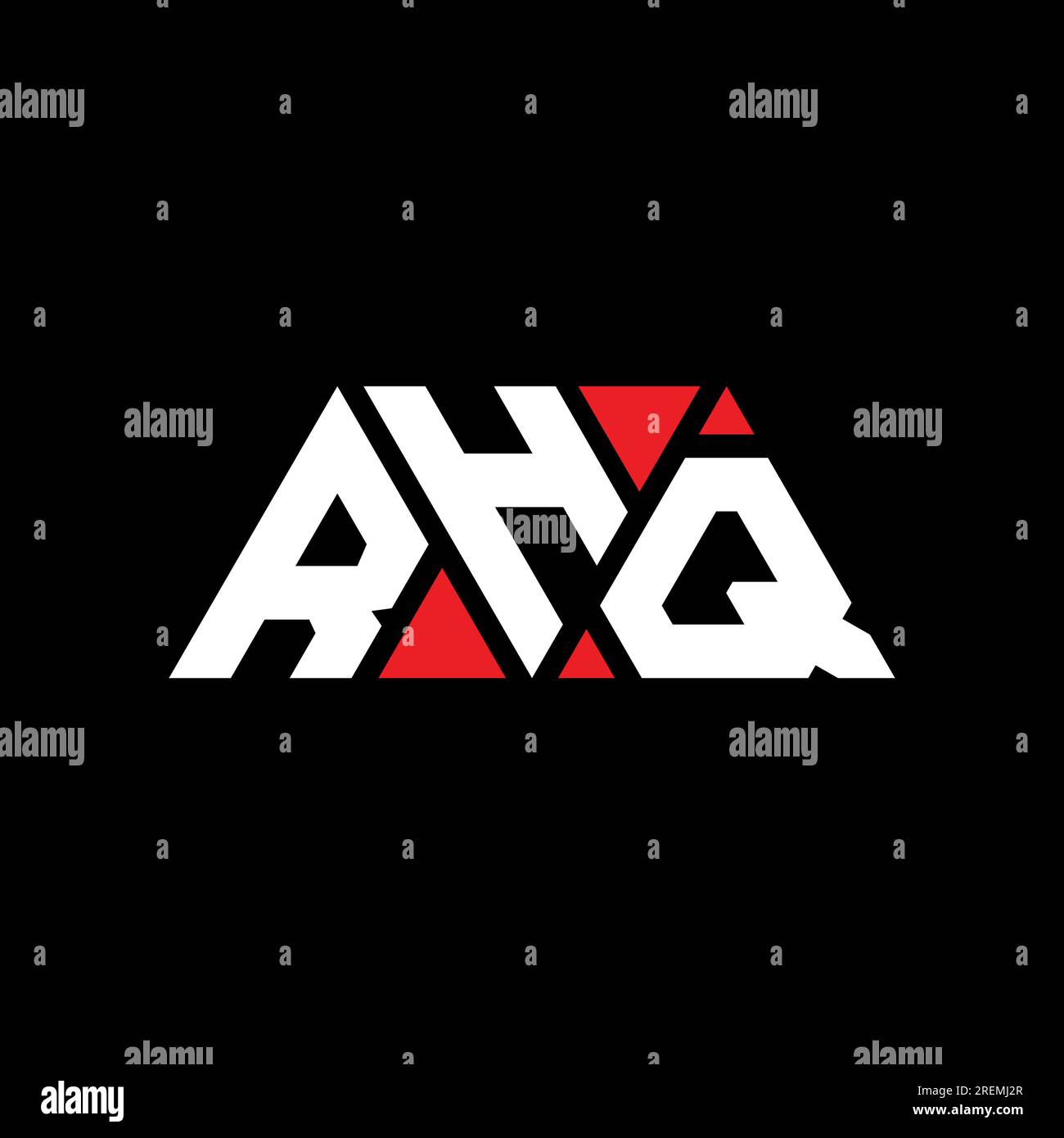 RHQ triangle letter logo design with triangle shape. RHQ triangle logo ...