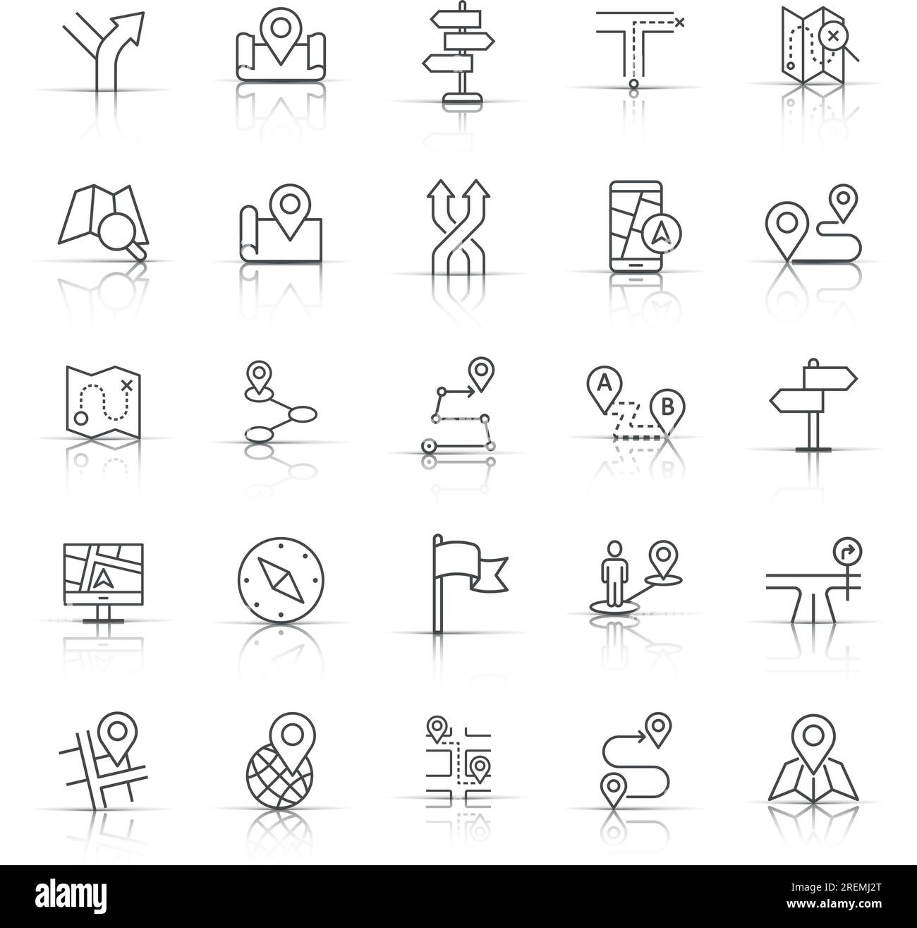 Navigation icon set in flat style. Gps direction vector illustration on ... Navigation icon set in flat style. Gps direction vector illustration on ...