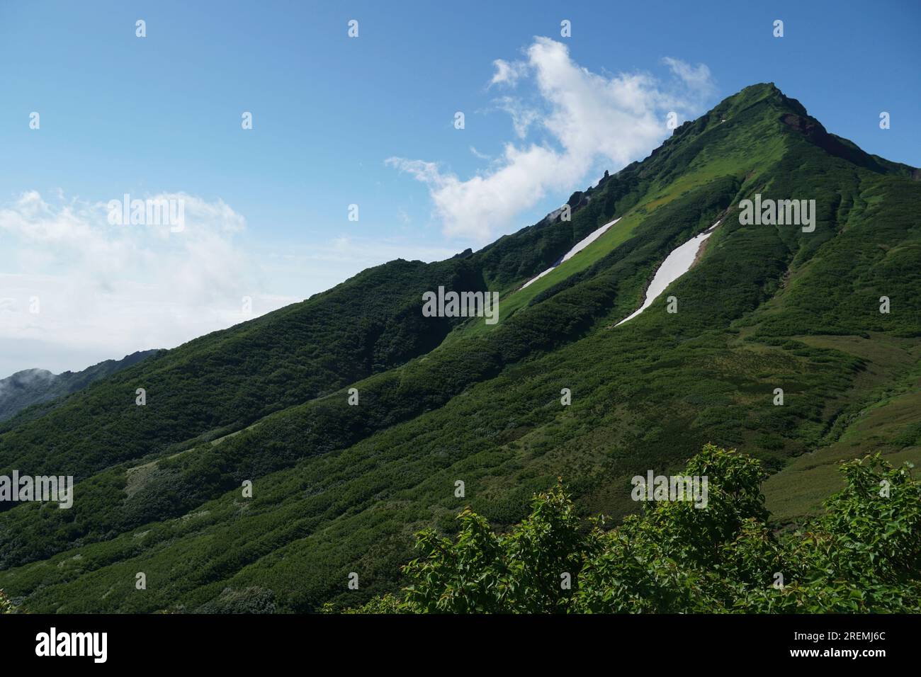 The summit of Mount Rishiri is pictured from 8th station in Rishiri ...