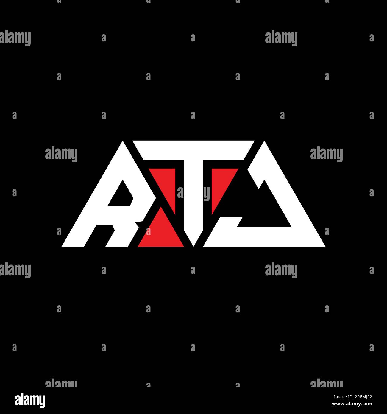 RTJ triangle letter logo design with triangle shape. RTJ triangle logo ...