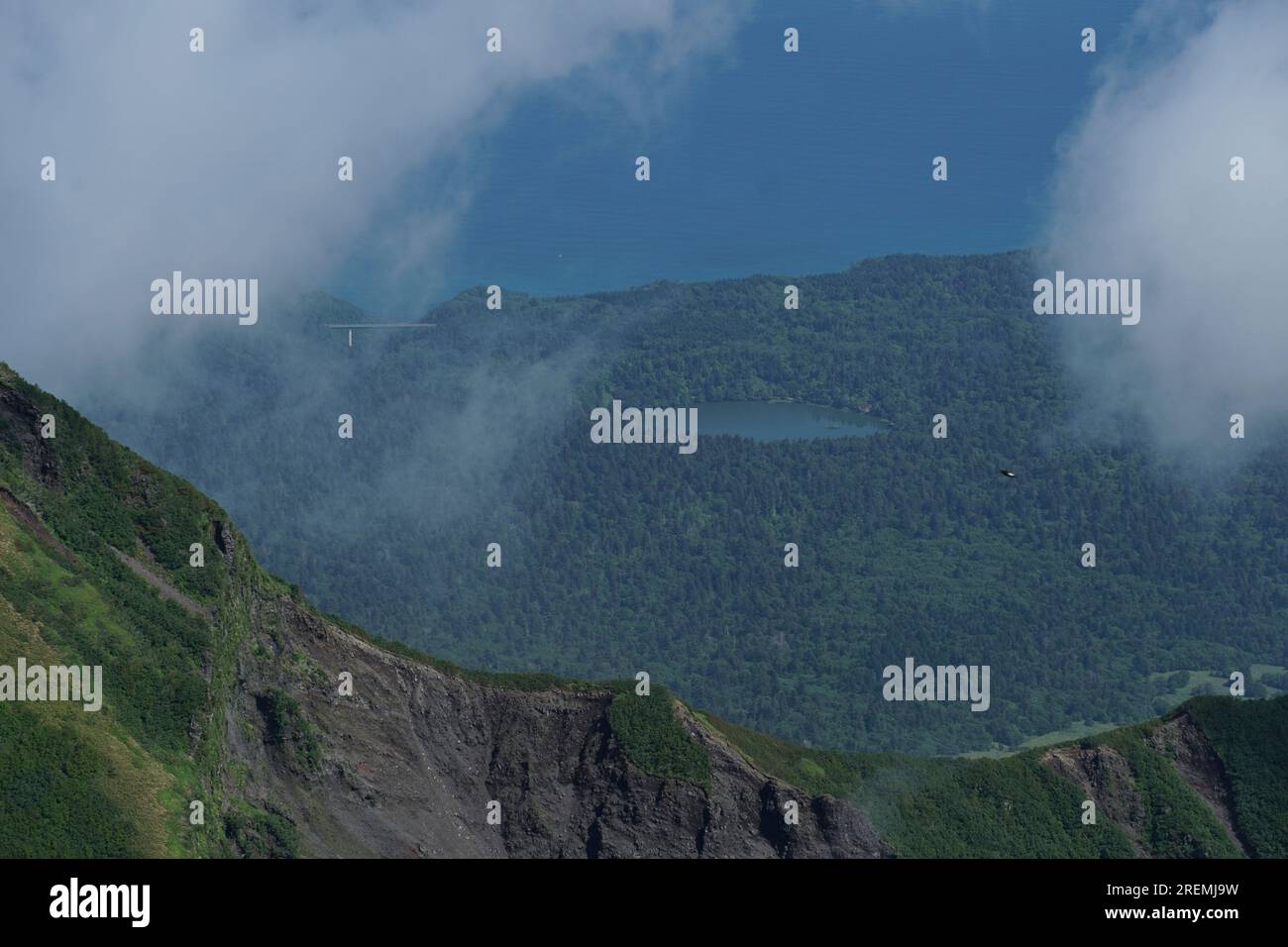 Himenuma lakei is pictured from 8th station in Rishiri-fuji Town ...