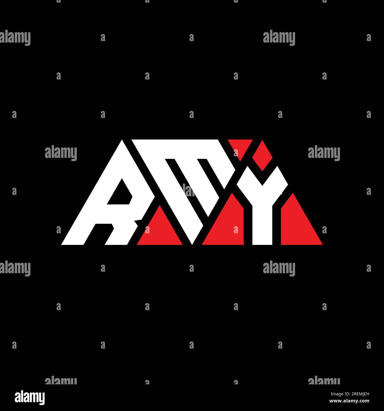 RMY triangle letter logo design with triangle shape. RMY triangle logo ...