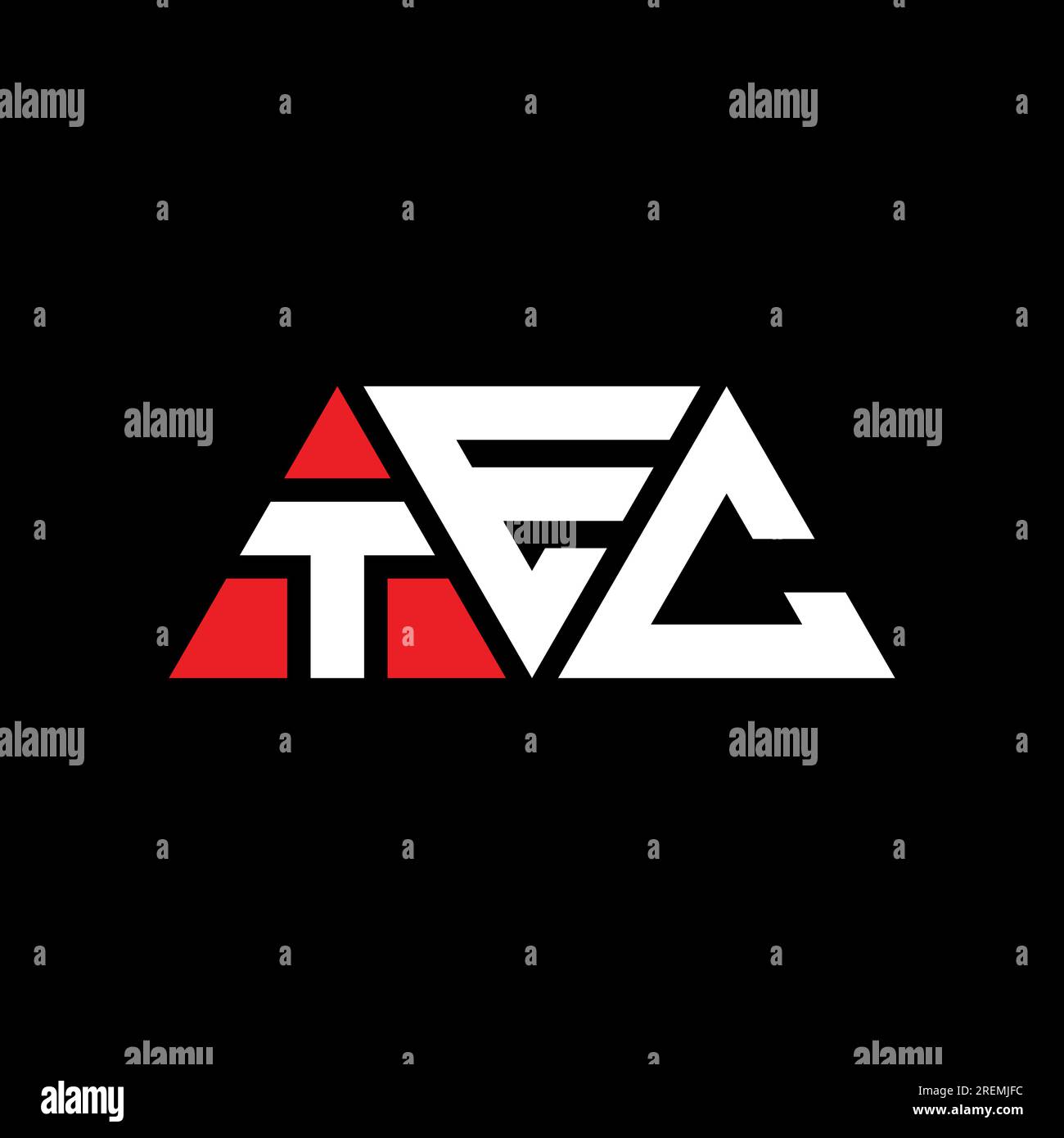 TEC triangle letter logo design with triangle shape. TEC triangle logo ...
