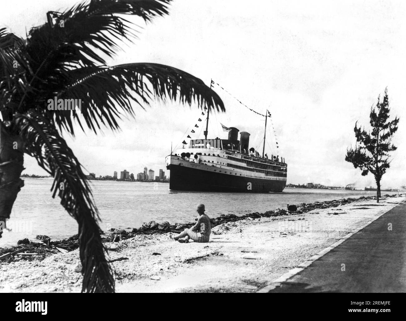 Miami, Florida: c. 1927 The Clyde Liner, Iroquois, is one of the first ...