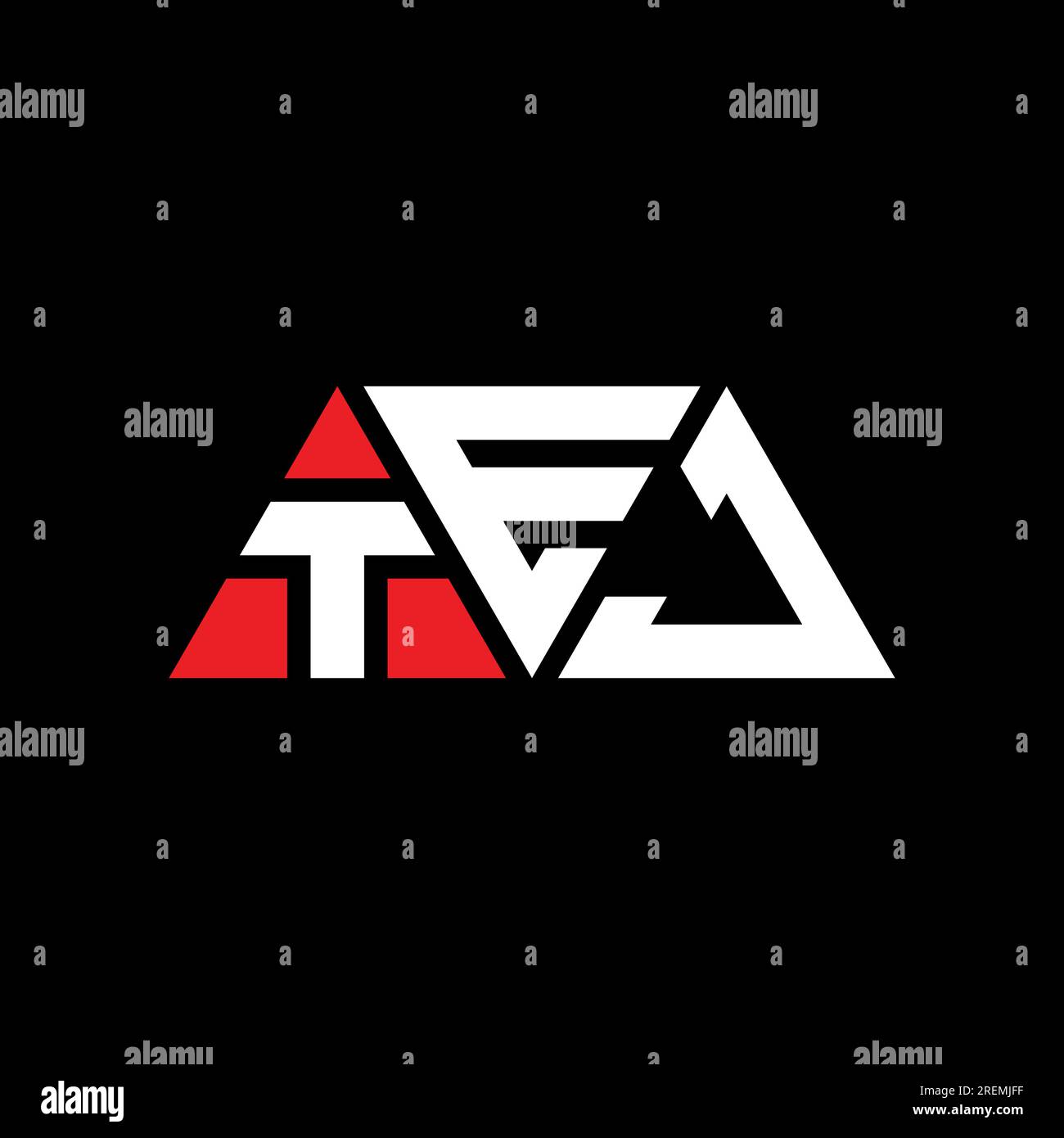 TEJ triangle letter logo design with triangle shape. TEJ triangle logo ...