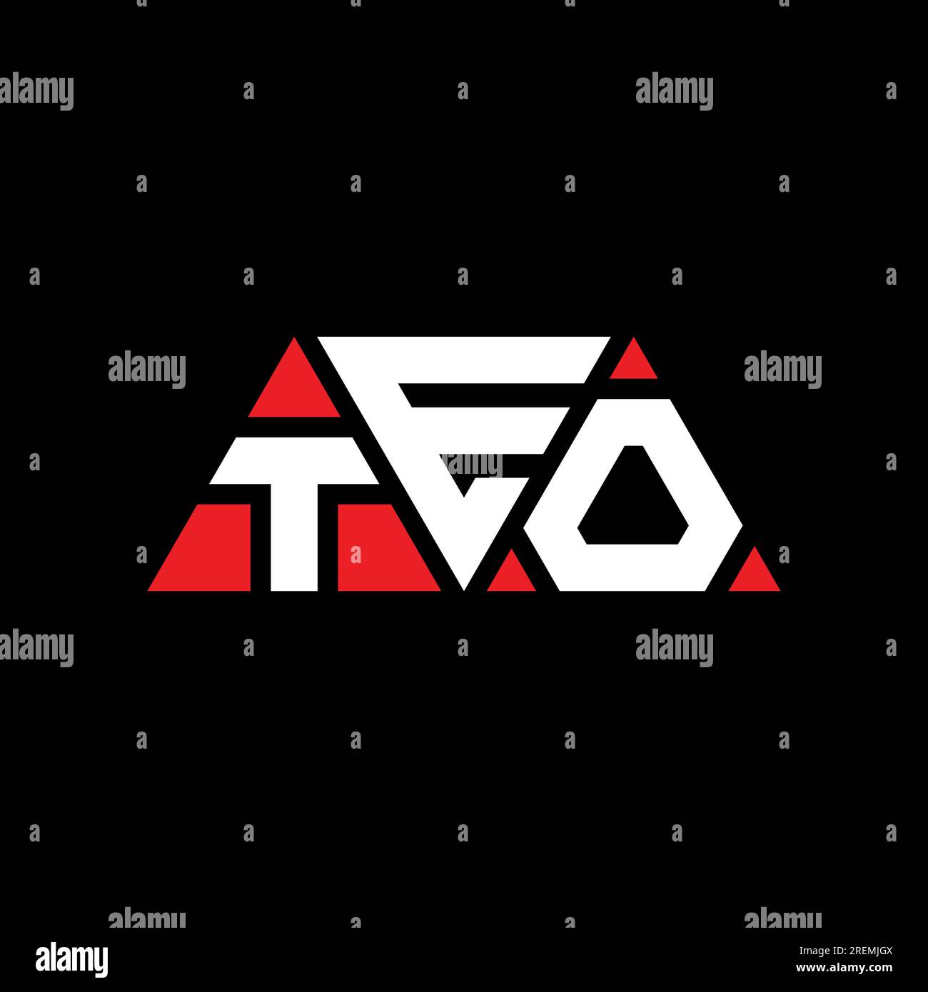 TEO triangle letter logo design with triangle shape. TEO triangle logo ...