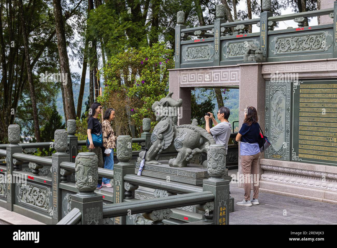 Sun Moon Temple, Taiwan - May 24, 2023: Chinese tourists at Wenwu ...