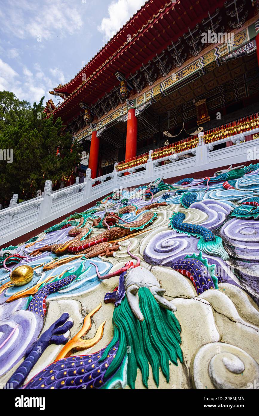 Sun Moon Lake, Taiwan - May 24, 2023: The enchanting Wenwu Temple at ...