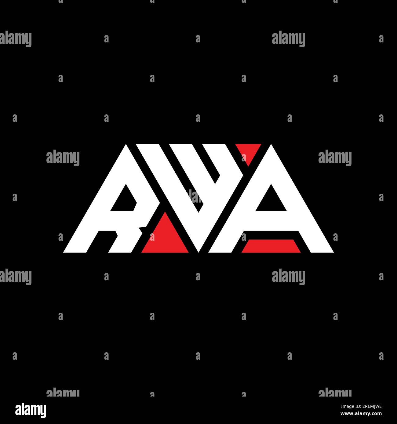 RWA triangle letter logo design with triangle shape. RWA triangle logo ...