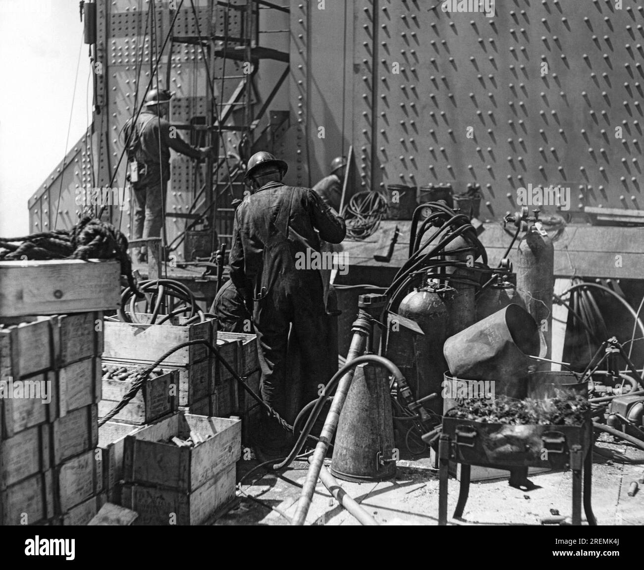 San Francisco, California: 1935 The Golden Gate Bridge under ...