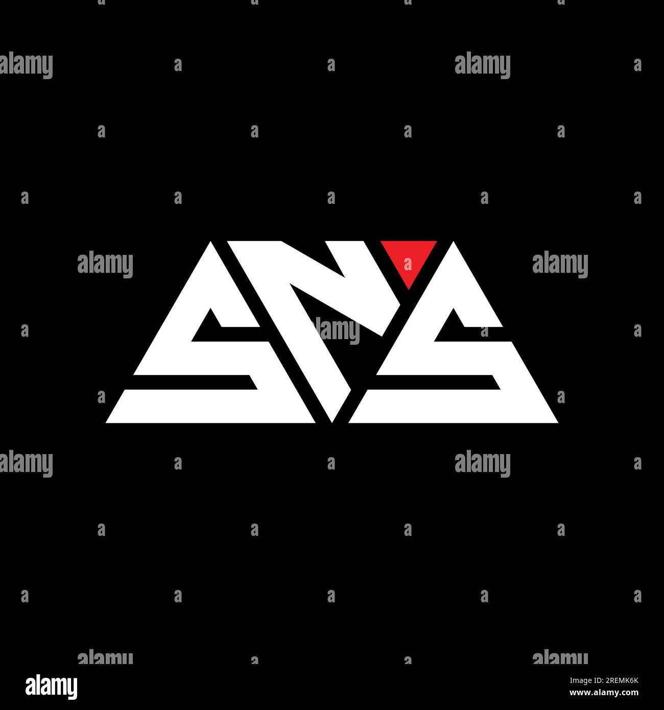 SNS triangle letter logo design with triangle shape. SNS triangle logo ...