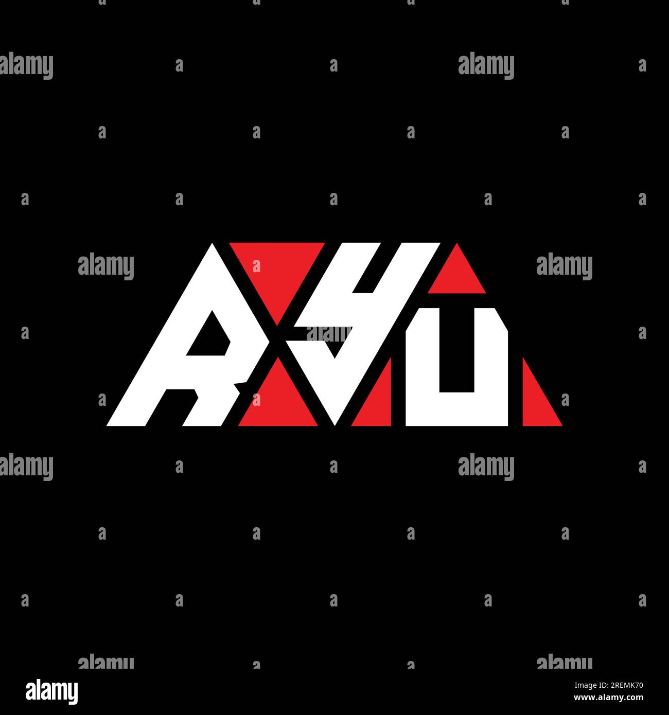 RYU triangle letter logo design with triangle shape. RYU triangle logo ...