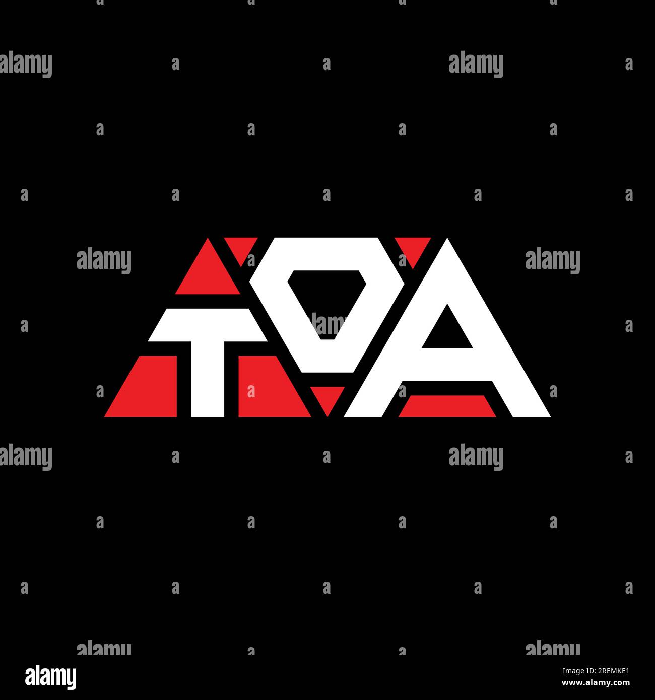TOA triangle letter logo design with triangle shape. TOA triangle logo ...