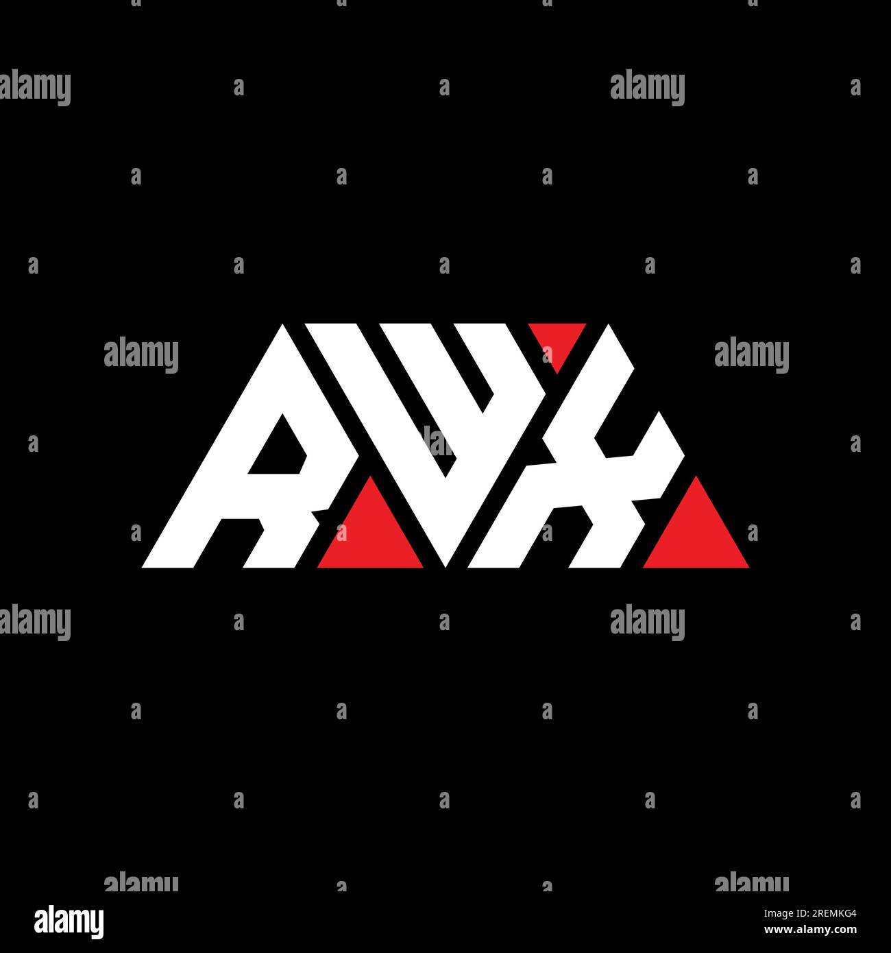 RWX triangle letter logo design with triangle shape. RWX triangle logo ...