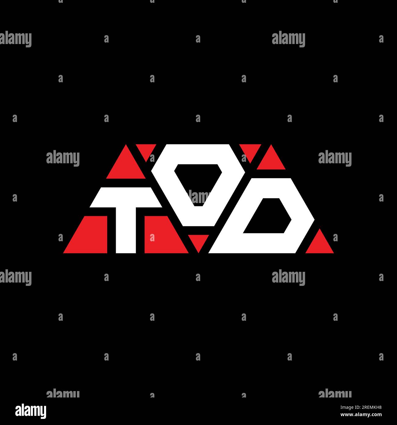 TOD triangle letter logo design with triangle shape. TOD triangle logo ...