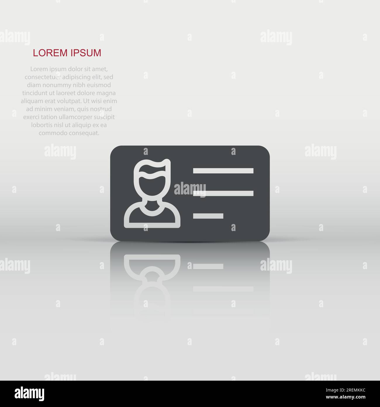 Id card icon in flat style. Identity tag vector illustration on white ...